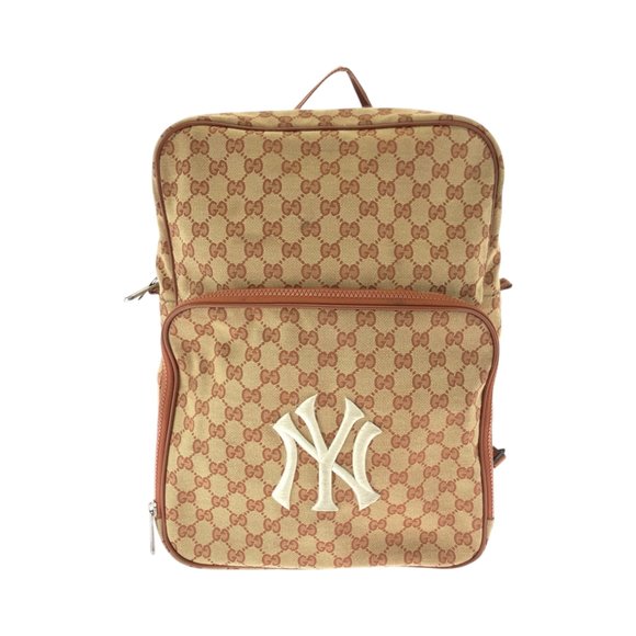 Gucci | Bags | Gucci New York Yankees Brown Gg Canvas 536724 Rucksack ...
